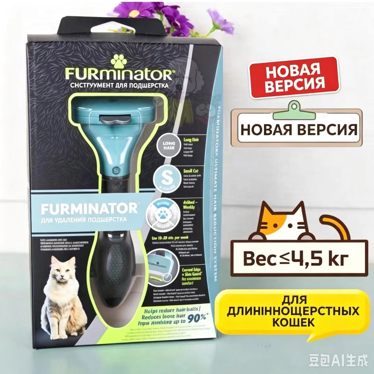 Фурминатор FURminator S для маленьких кошек c короткой шерстью