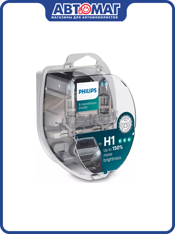 Лампы автомобильные PHILIPS X-treme Vision Power H1 12V 55W P14,5s +150%, PHILIPS-12258XVPS2