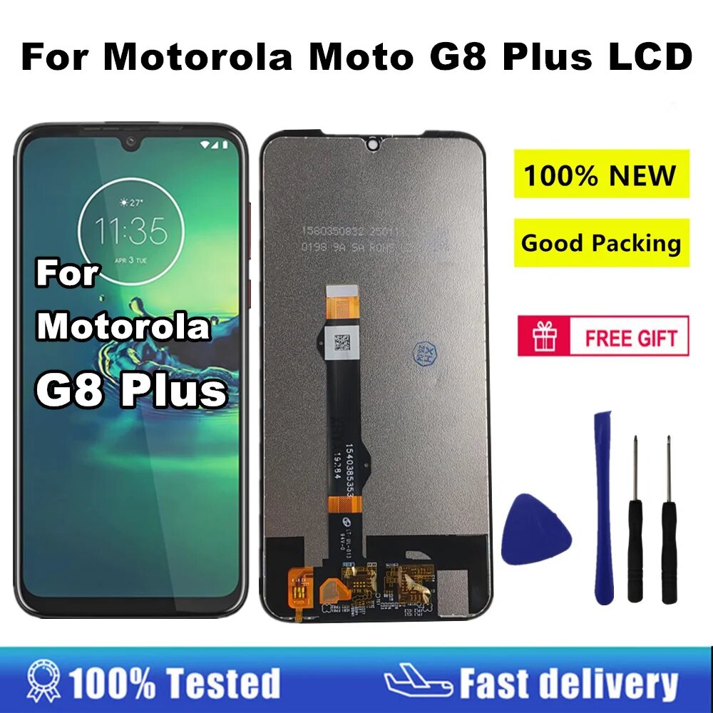 Для Motorola Moto G8 Plus ЖК-дисплей с сенсорным экраном и дигитайзером в сборе с Black No Frame