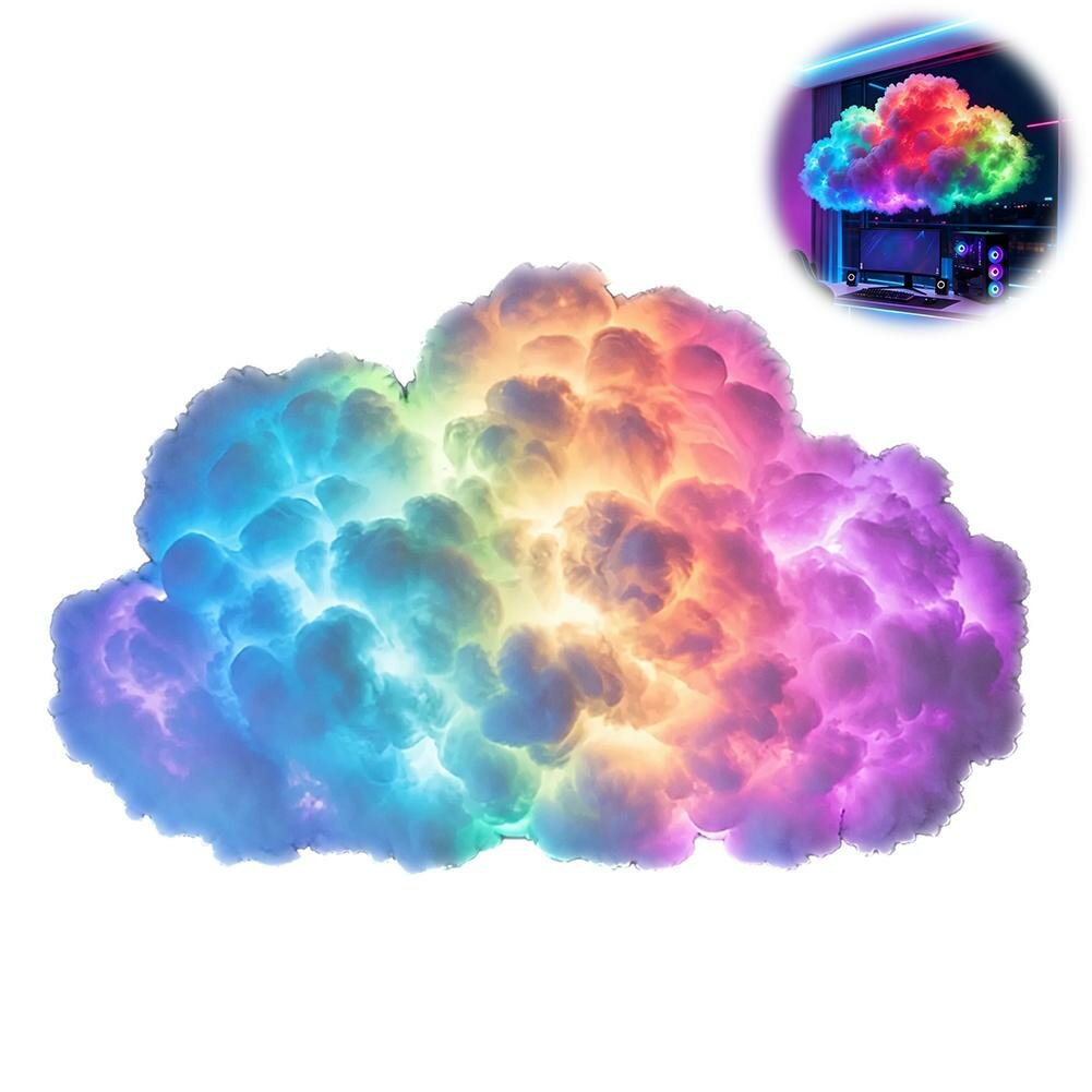 Светодиодное облако RGB, облако светильник с USB и пультом, DIY подсветка для комнаты, игровой зоны и вечеринки
