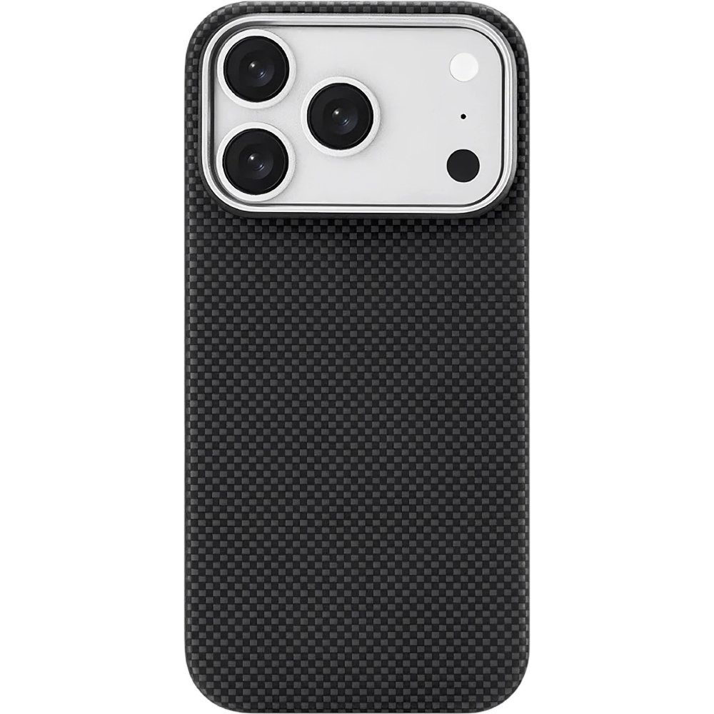 Чехол uBear Supreme Case Kevlar MagSafe для iPhone 18 Pro чёрная клетка (CS734BLP63PSP-I26M)
