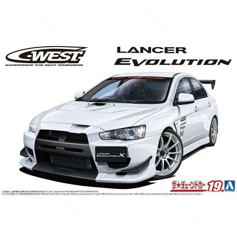 Сборная модель Машинка -05897D 1/24 scale Mitsubishi C-West CZ4A Lancer Evo X 2007 car model kit