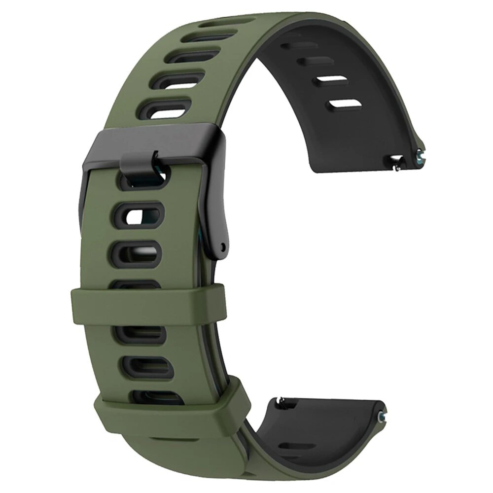 Силиконовый ремешок 22 мм Army green Black для Amazfit Active Max