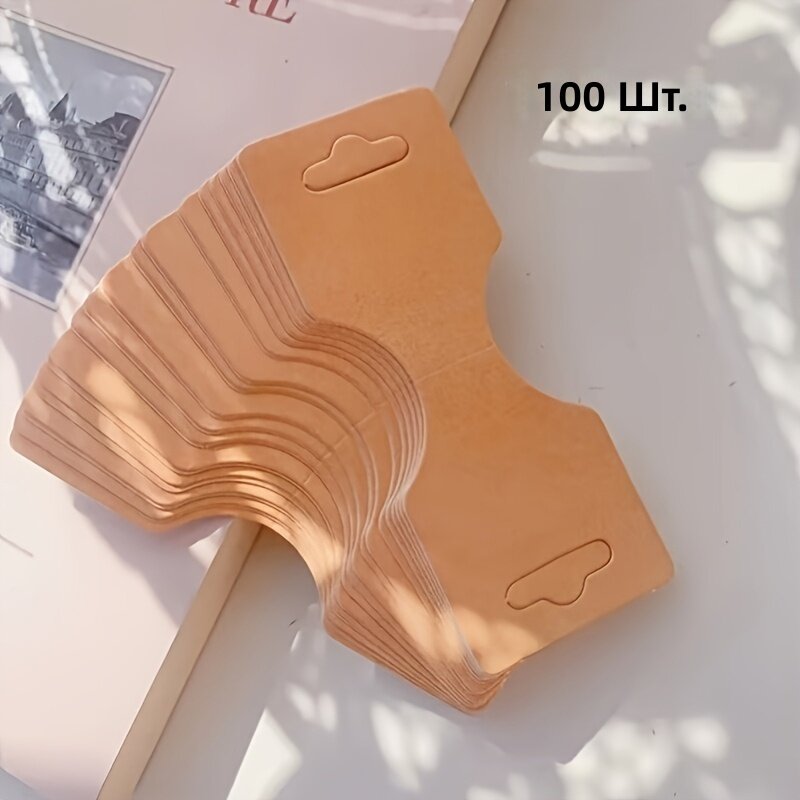 Карточки для демонстрации украшений, 100 шт, коричневые, подходят для браслетов, ожерелий, заколок, ключей, серег, ободков и ремешков