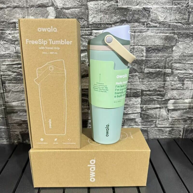Термокружка Owala FreeSip 30oz изолированная бутылка для воды зеленая