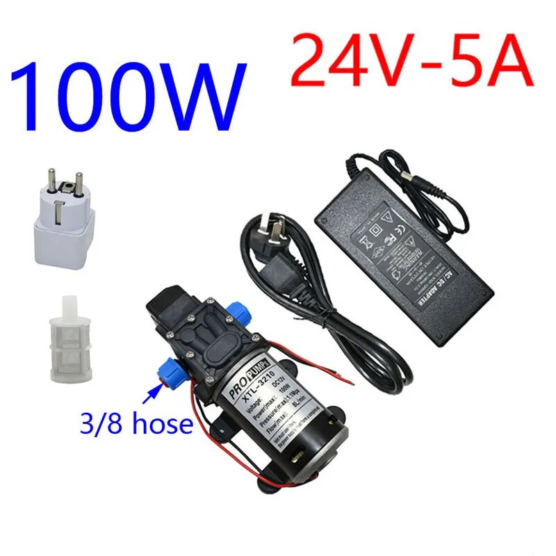 Мембранный насос ZWDZJL для полива 60 Вт, 80 Вт, 100 Вт 100W-24V