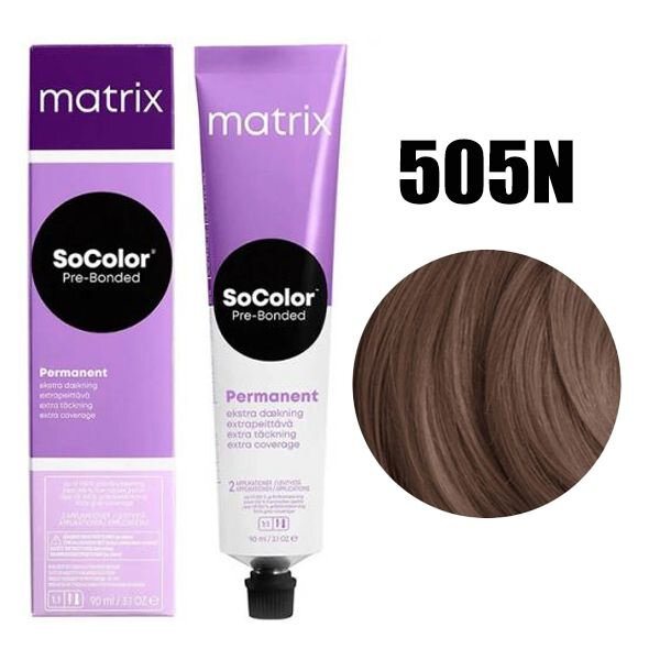 Matrix SoColor 505N - Светлый шатен 100% покрытие седины 90 мл