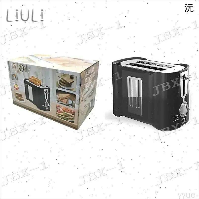 Тостер y - черный - 110–120V Красивые вставки 800 Вт тостов - 2, черный