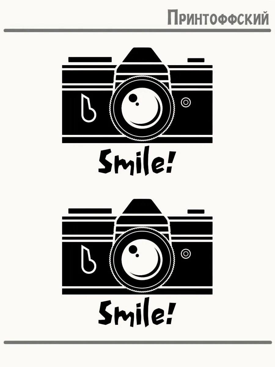 2-е (Две) Термонаклейки фотоаппарат smile улыбка фото