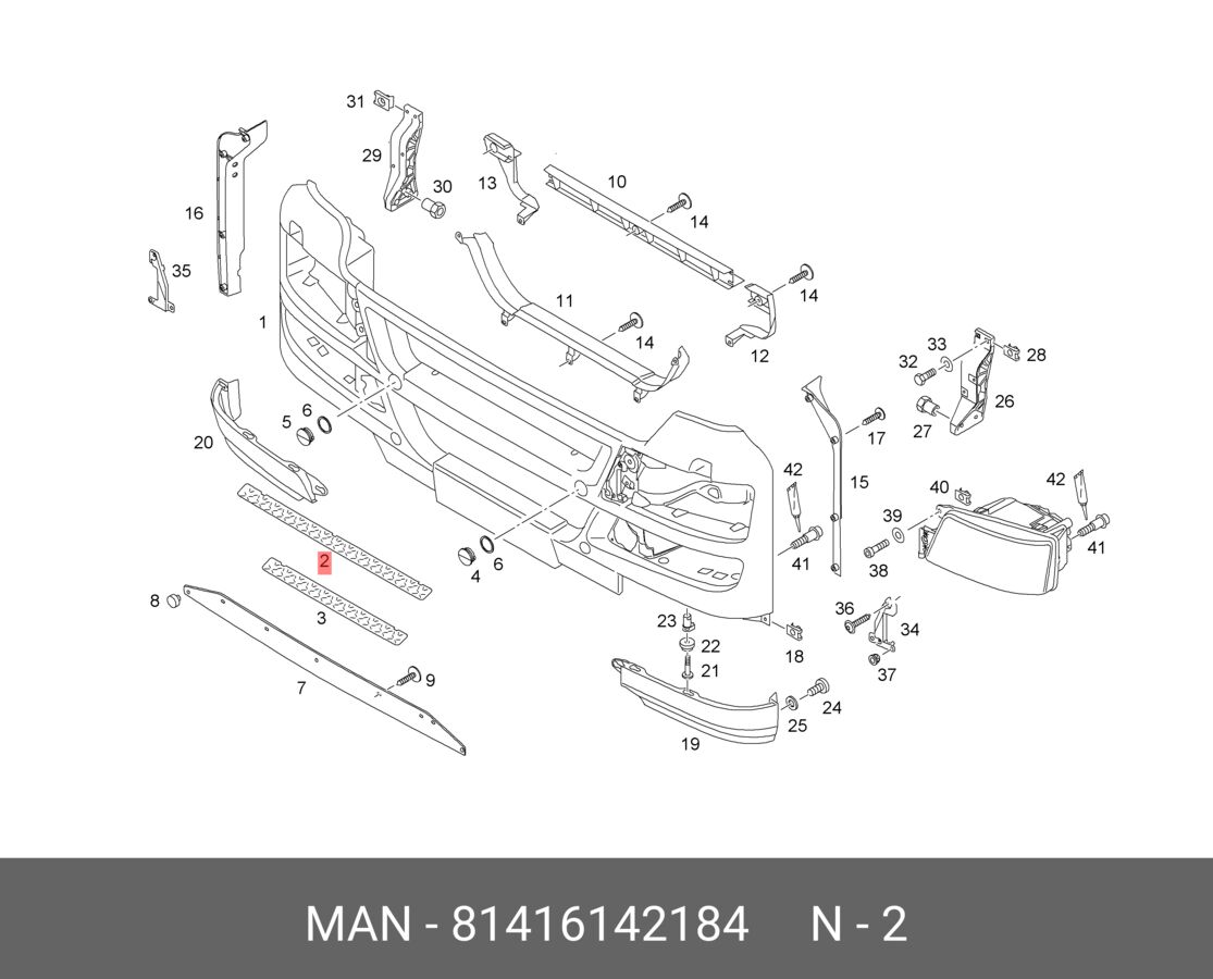 Накладка бампера man (MAN 81416142184)