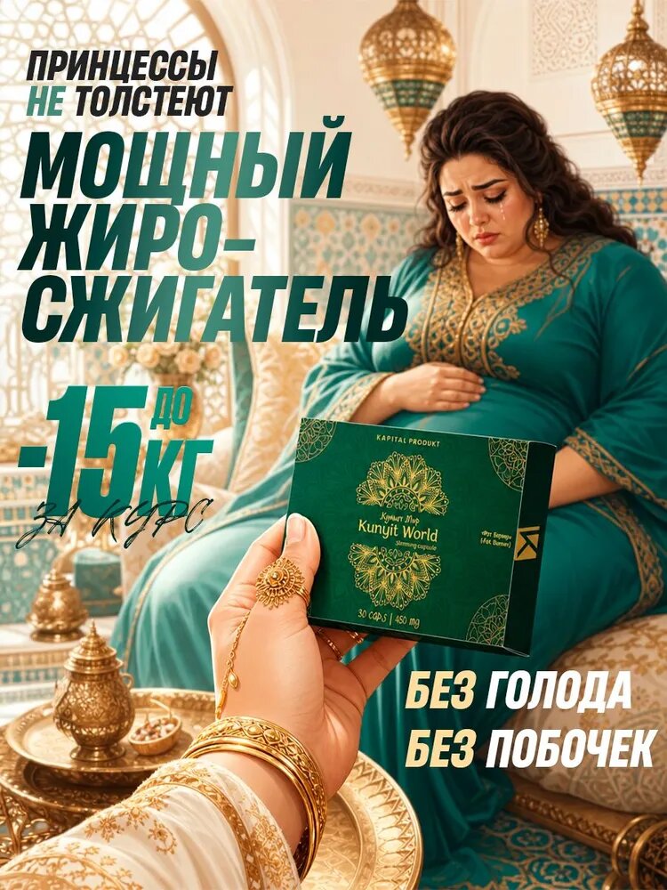 БАД для снижения веса Kunyit World / Жиросжигатель, капсулы для похудения, детокс, очищение организма, блокатор аппетита, таблетки для похудения женщинам / ФЭТ бернер (FAT BURNER) 30 капсул 450 мг