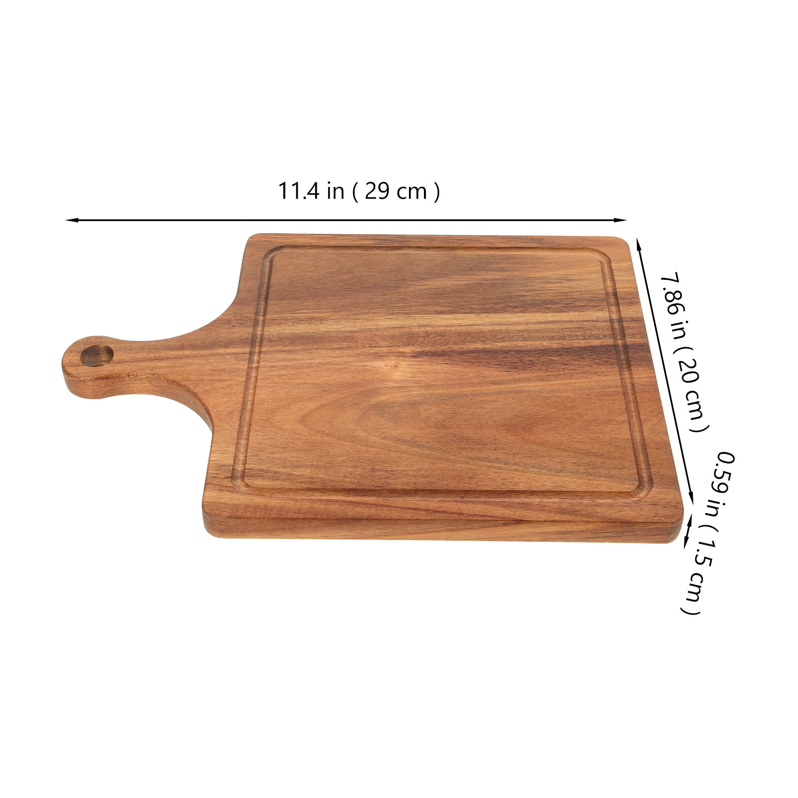 Доска Для Пиццы Из Натурального Дерева С Удобной Ручкой 29.00X20.00X1.50Cm