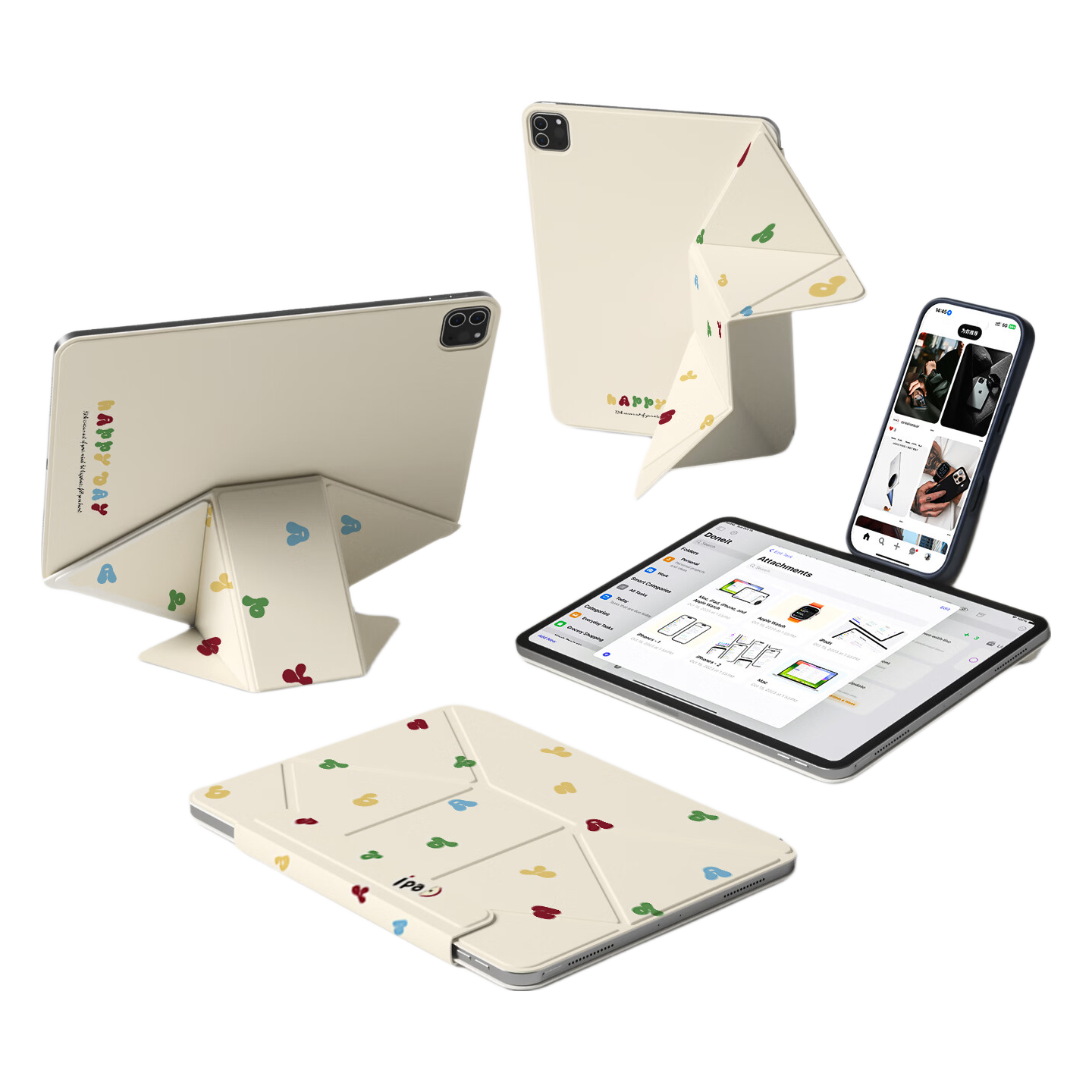 Zoyu Магнитный ультратонкий защитный чехол с подставкой для iPad mini 7/6 8.3 дюйма с алфавитной темой Размер：mini 7/6