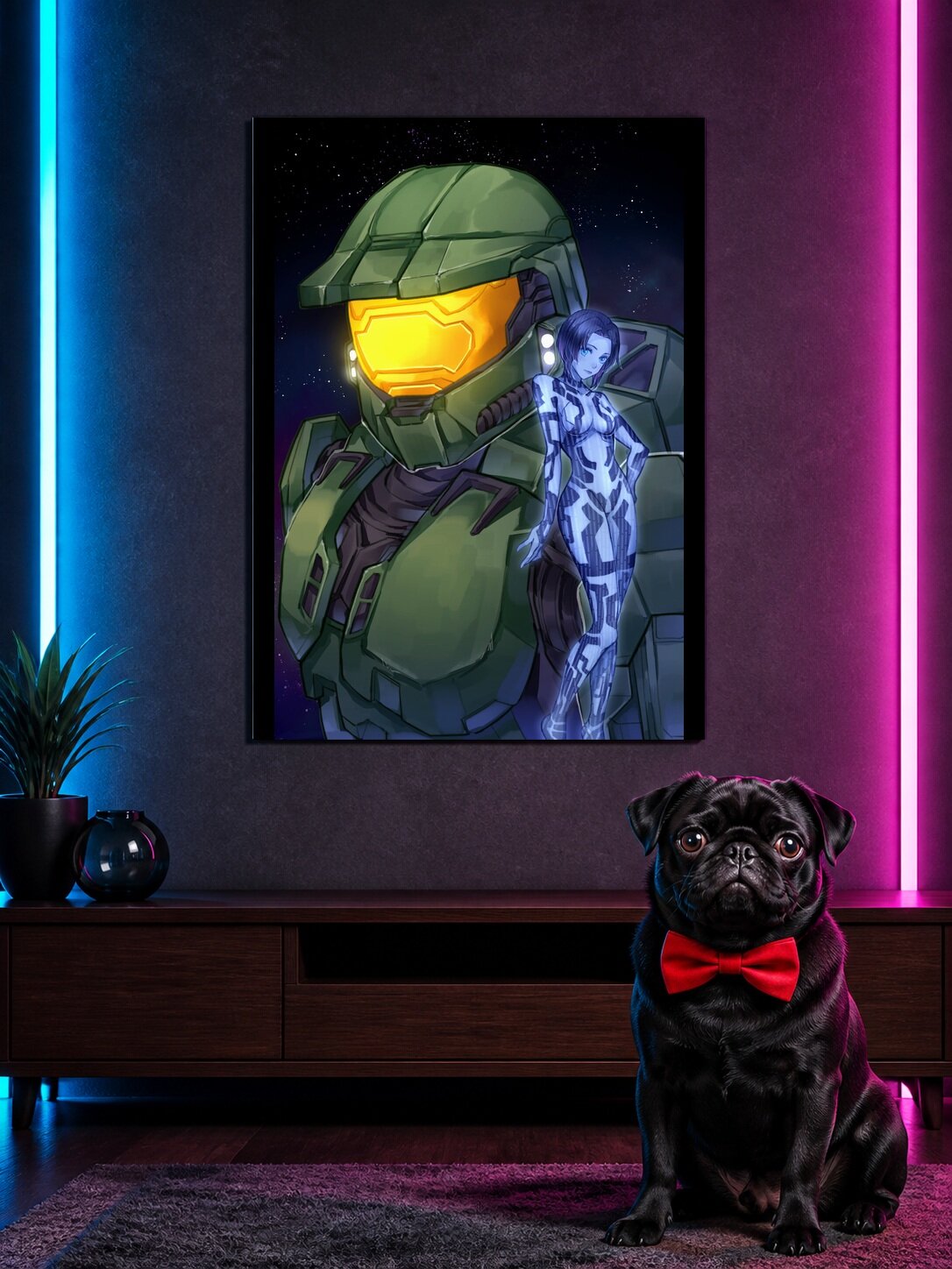 Плакат Halo Панорама — выразительная игровая эстетика A3