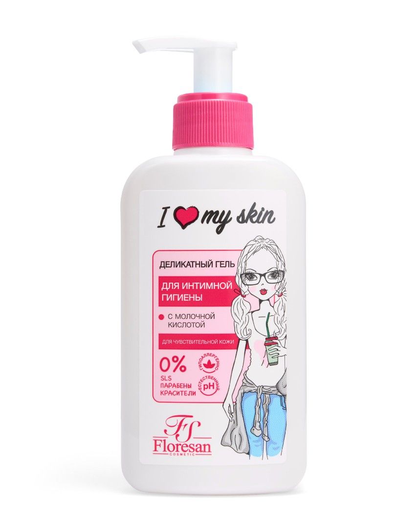 Floresan Деликатный гель I Love my skin для интимной гигиены, 250мл