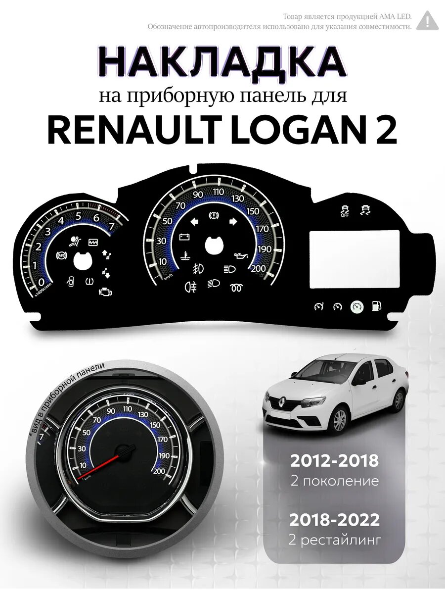 Тюнинг Шкалы, Накладка на щиток приборов для Renault Logan 2