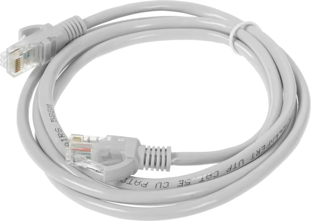Патч-корд CABLEXPERT PP10-1.5M литой (molded), UTP, кат.5E, 1.5м, 4 пары, 26AWG, 0.129мм, медь, многожильный, серый