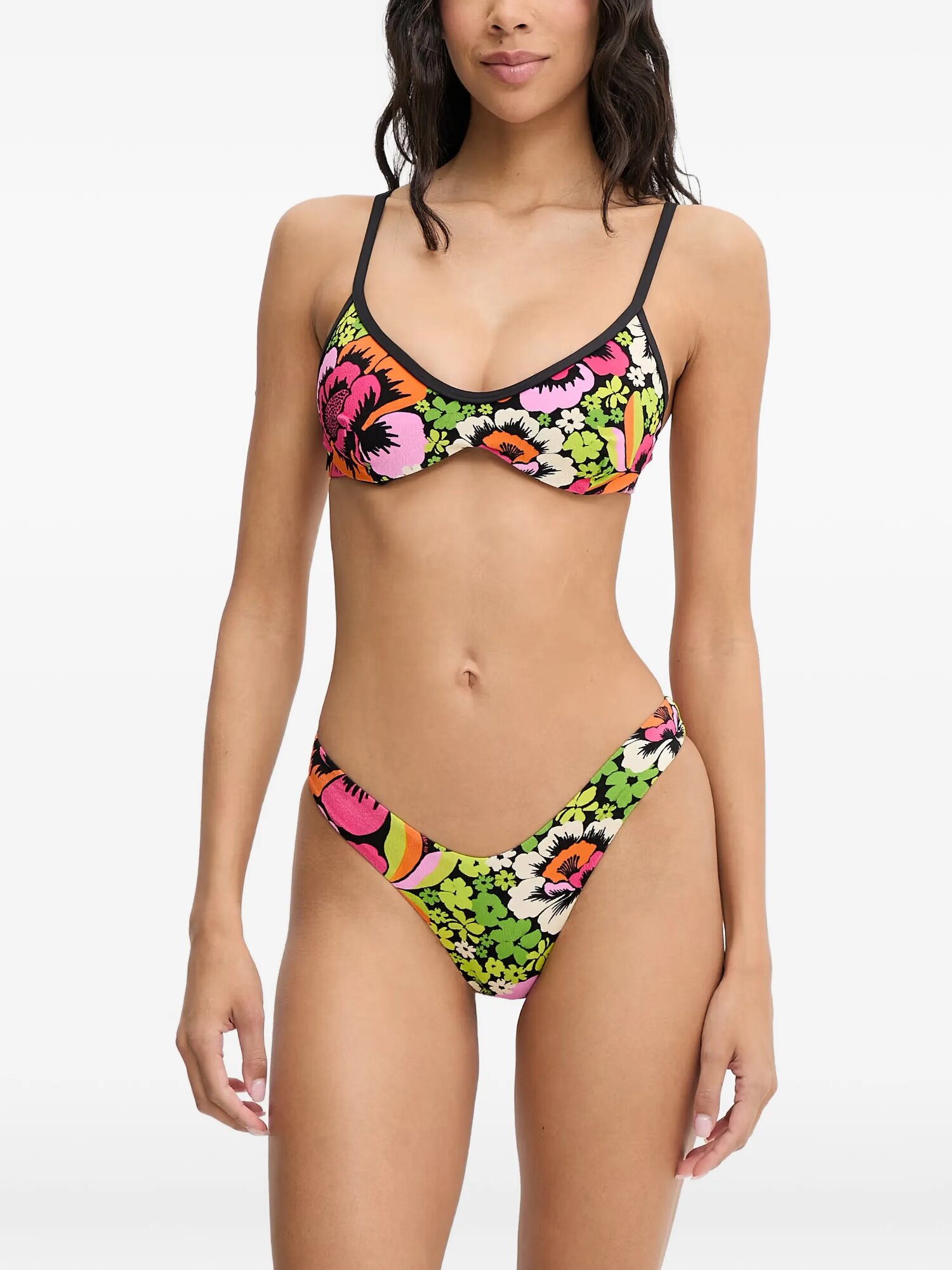 Купальник Blooming floral-print bikini top