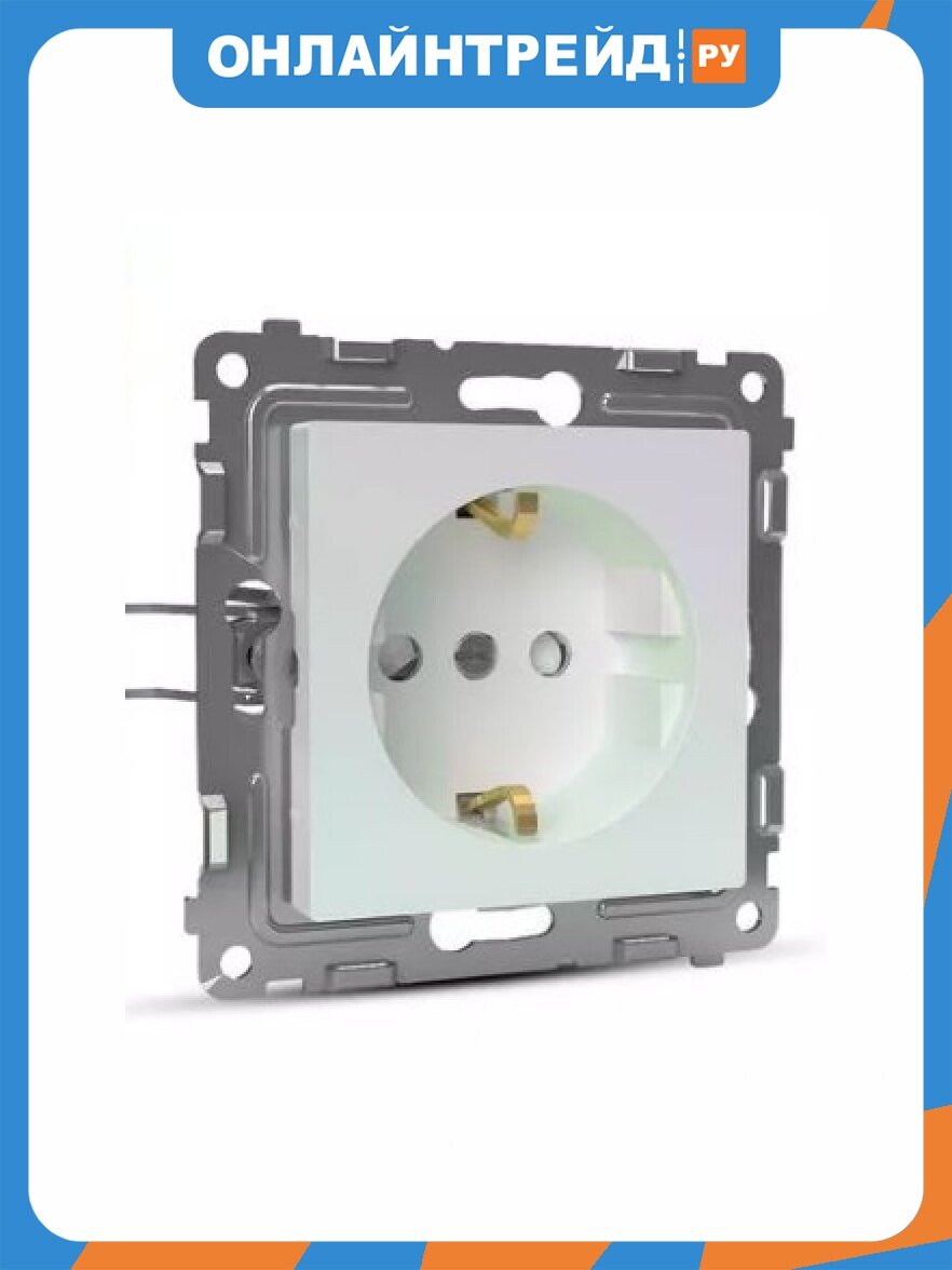 Розетка Tokov Electric 1-м СП Pixel 16А IP20 с заземл. механизм перламутр, TKE-PX-R1Z-C04