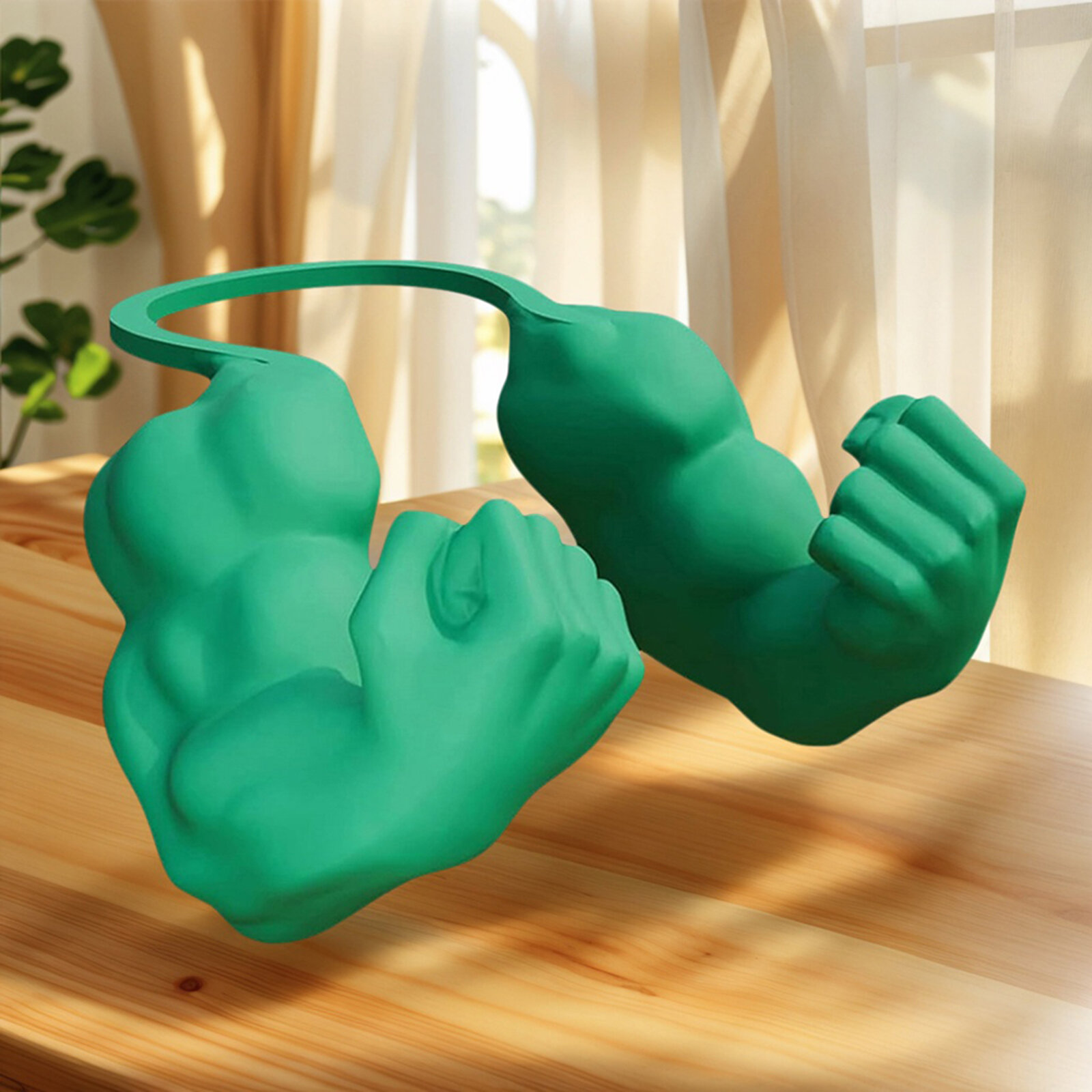3D-печать мышечная рука для кота на шею зелёная