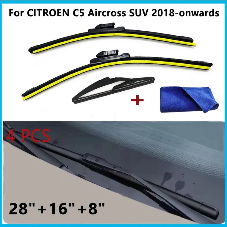 Передние щетки стеклоочистителя автомобиля для CITROEN C5 Aircross SUV 2018-назад, кнопочный рычаг, дворники, автоаксессуары