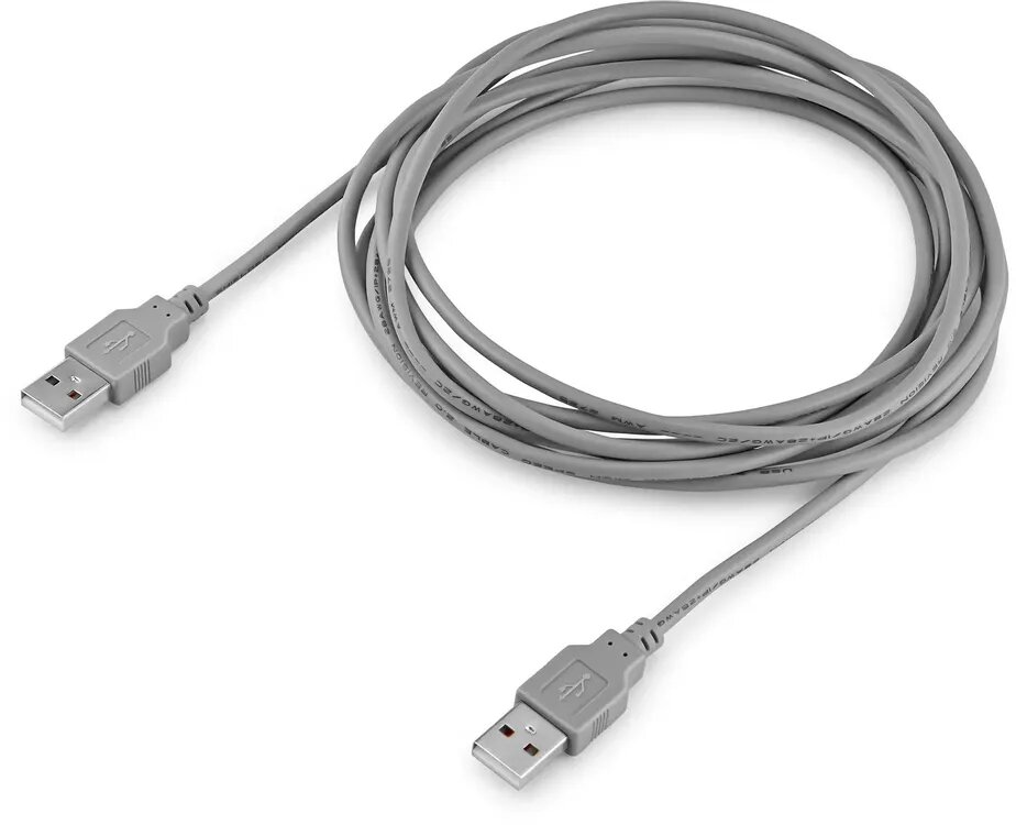 Кабель USB2.0 Buro USB A(m) - USB A(m), 3м, блистер, серый