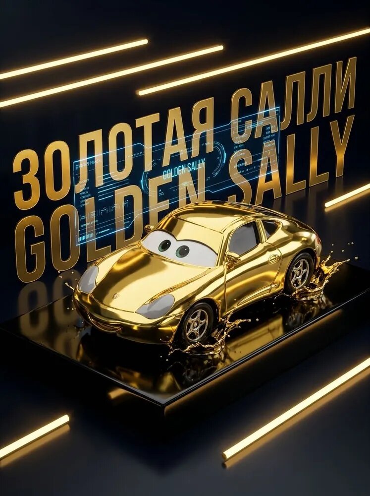 Коллекционная металлическая литая машинка из мультфильма "Тачки" (Cars) Салли подруга Молнии Маккуина