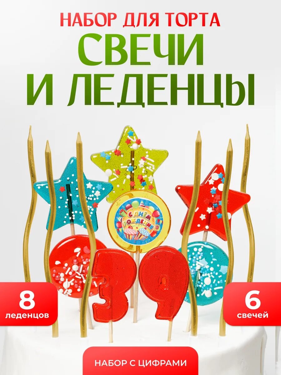 Свечи для торта. Цифра 39