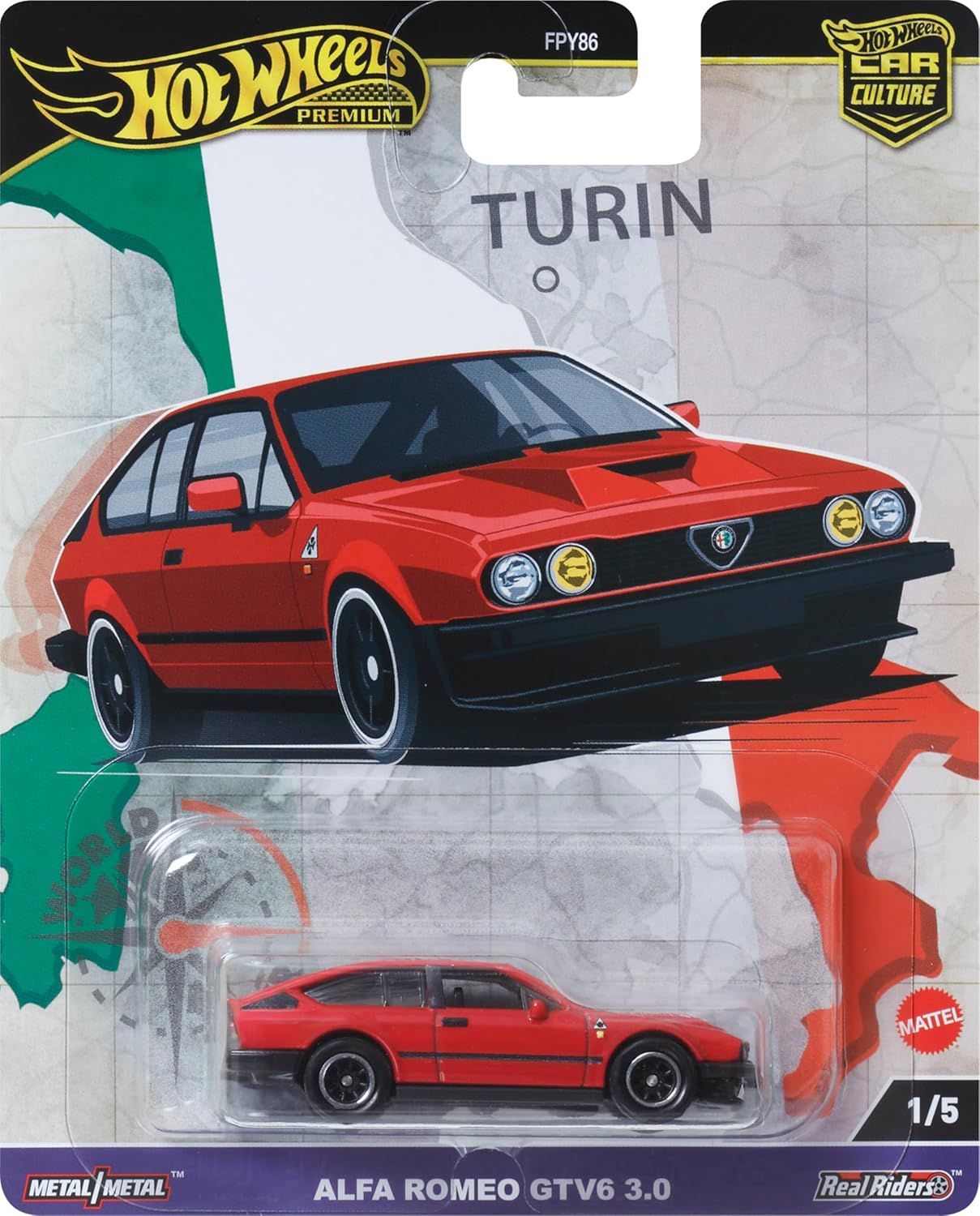 Коллекционная Premium машинка Hot Wheels Alfa Romeo GTV6 3.0 Rosso Alfa (коллекция Car Culture 2024, серия World Tour, 1/5)