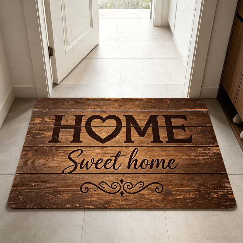 Коврик входной с надписью HOME Sweet Home курсивом, полиэстер, для дома и прихожей, 50х80 см