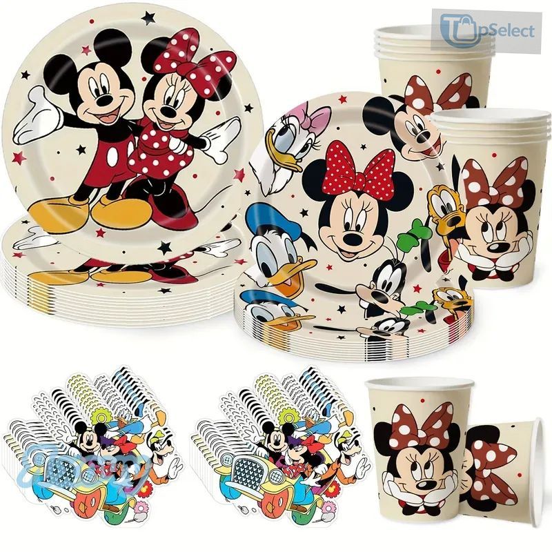 Одноразовая посуда Disney с Микки Маус, Минни и Дональд Дак для праздников