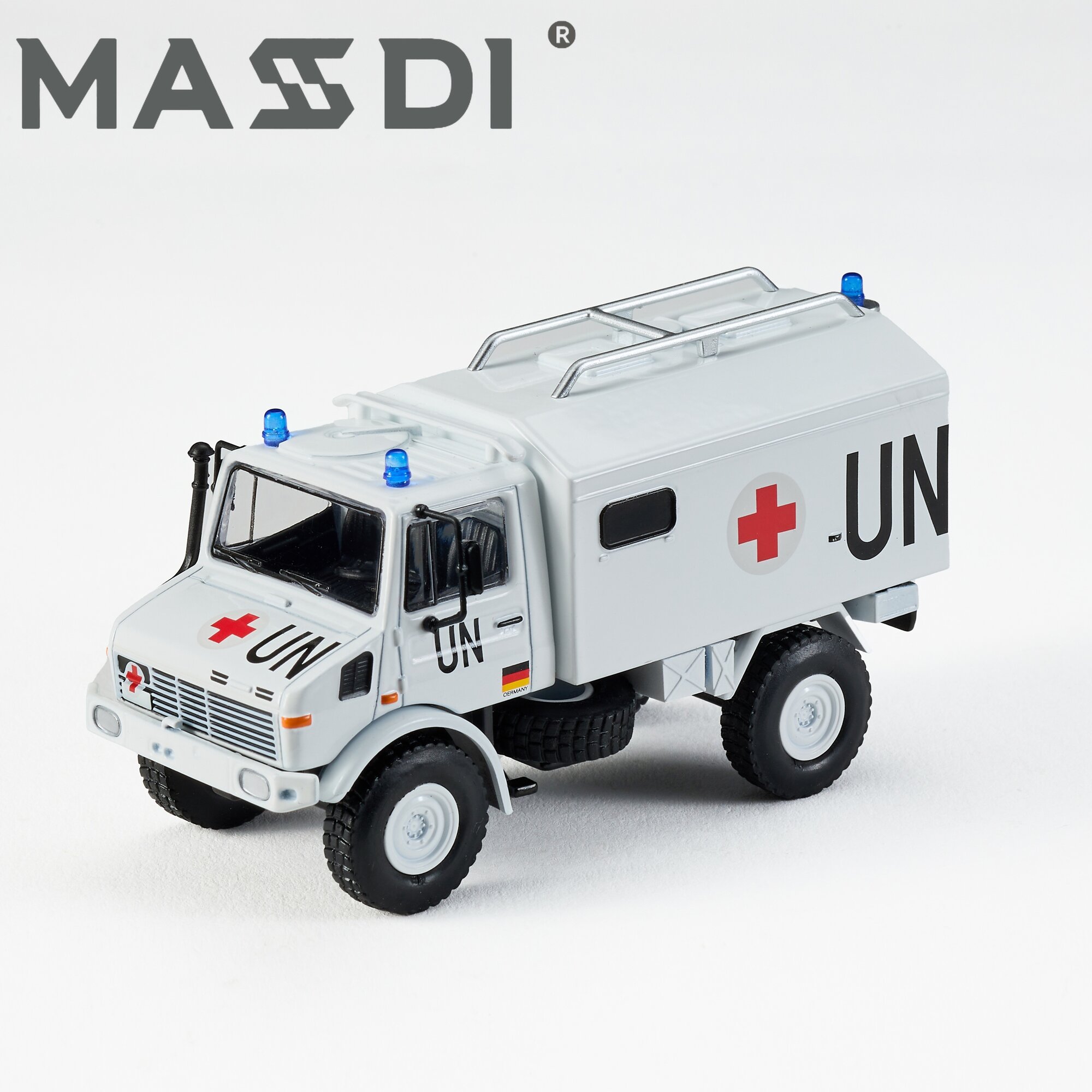 Коллекционная модель автомобиля из сплава 1:64, скорая помощь ООН (миротворческая операция), высокая детализация, детская игрушка и подарок
