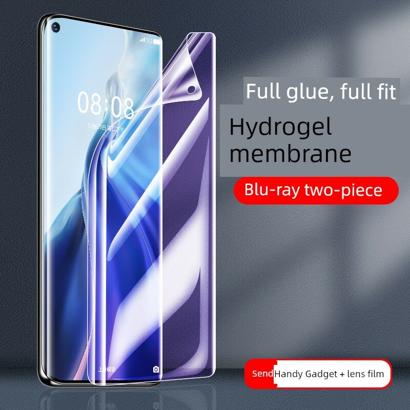 Xiaomi 12 Pro Water Gel Screen Protector - Anti-Glare, Full Coverage, 2-Piece Set with Back Film and Lens Protection