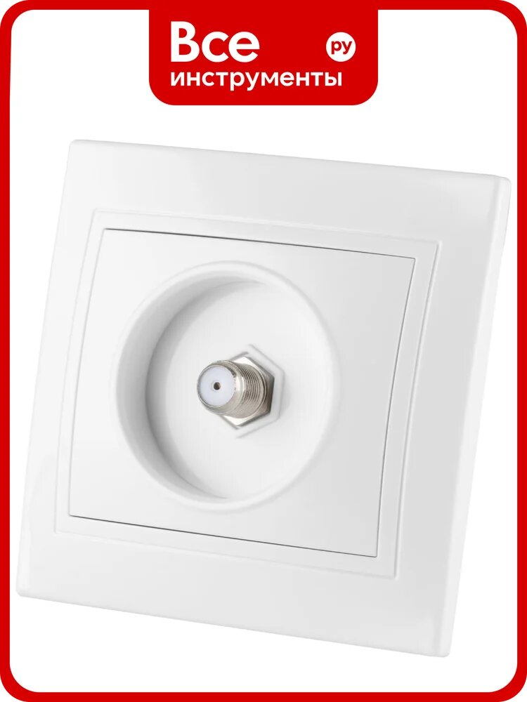 Телевизионная розетка TDM ELECTRIC SAT типа F, белая Таймыр SQ1814-0032