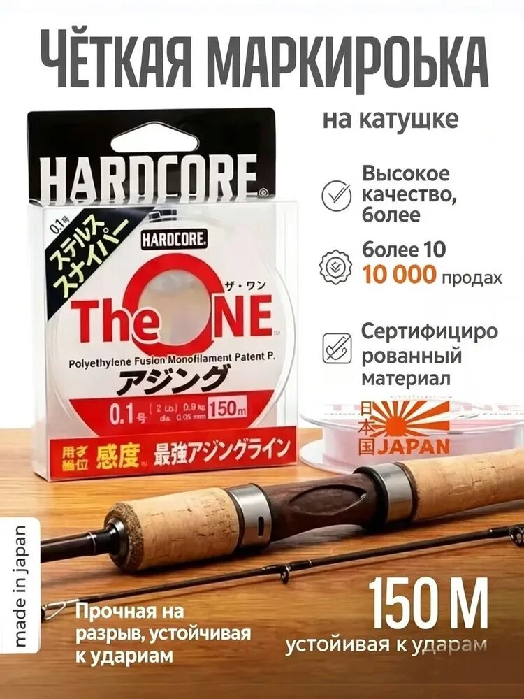 Шнур плетёный для рыбалки Duel Hardcore The ONE #0.1 (белый) 150 метров, для окуня и мормышинга , для спиннинга