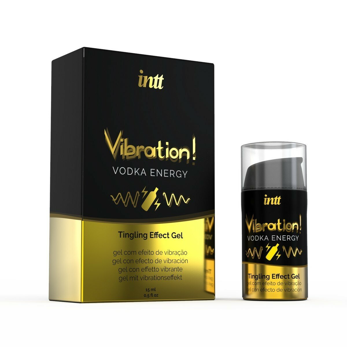 Intt Vibration Vodka Energy, Жидкий интимный гель с эффектом вибрации, 15мл