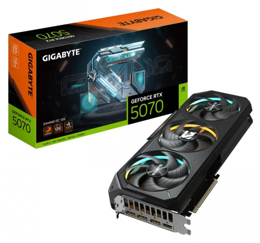 Видеокарта RTX5070 12Gb Gigabyte GV-N5070GAMING OC-12GD