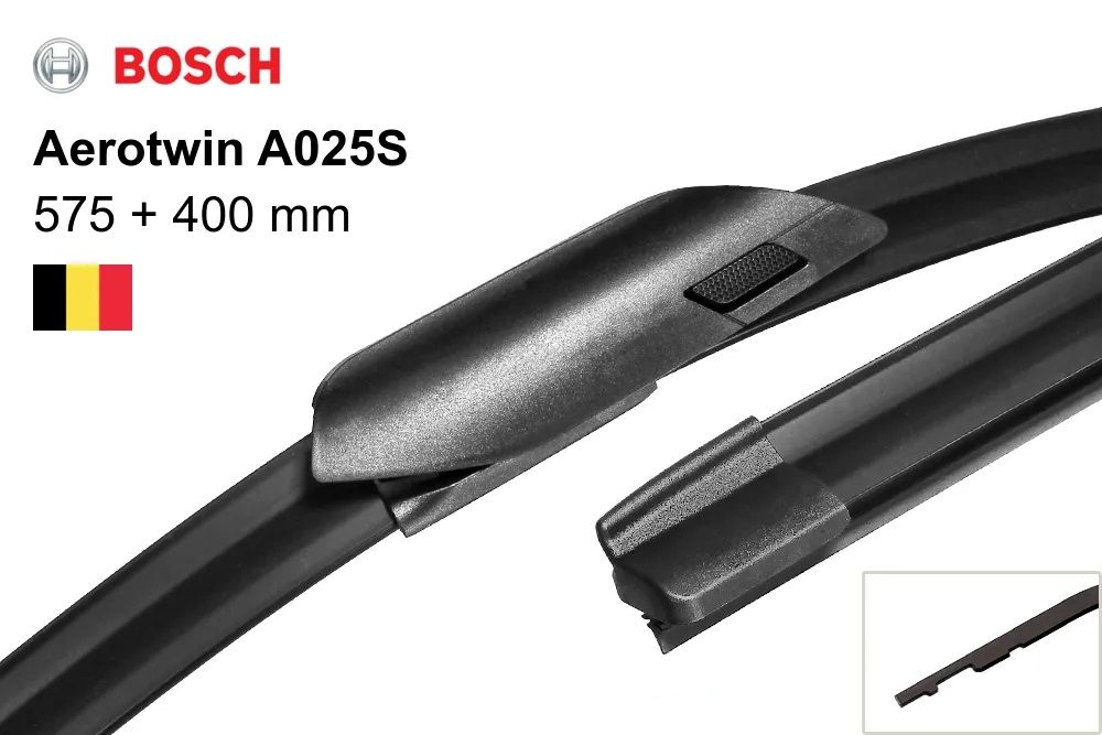 Щетки стеклоочистителя Bosch Aerotwin A025S (3397014866), бескаркасные, 575мм + 450мм, 2 шт, AeroClip, для Chery Tiggo 7 L/Tiggo 8, Tenet T7/T8, XCITE X-Cross 8