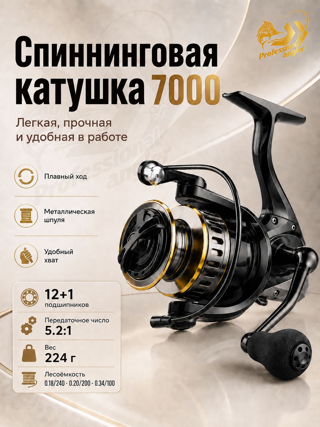 Pro Angler Prime Gear Катушка, диаметр катушки: 60 мм