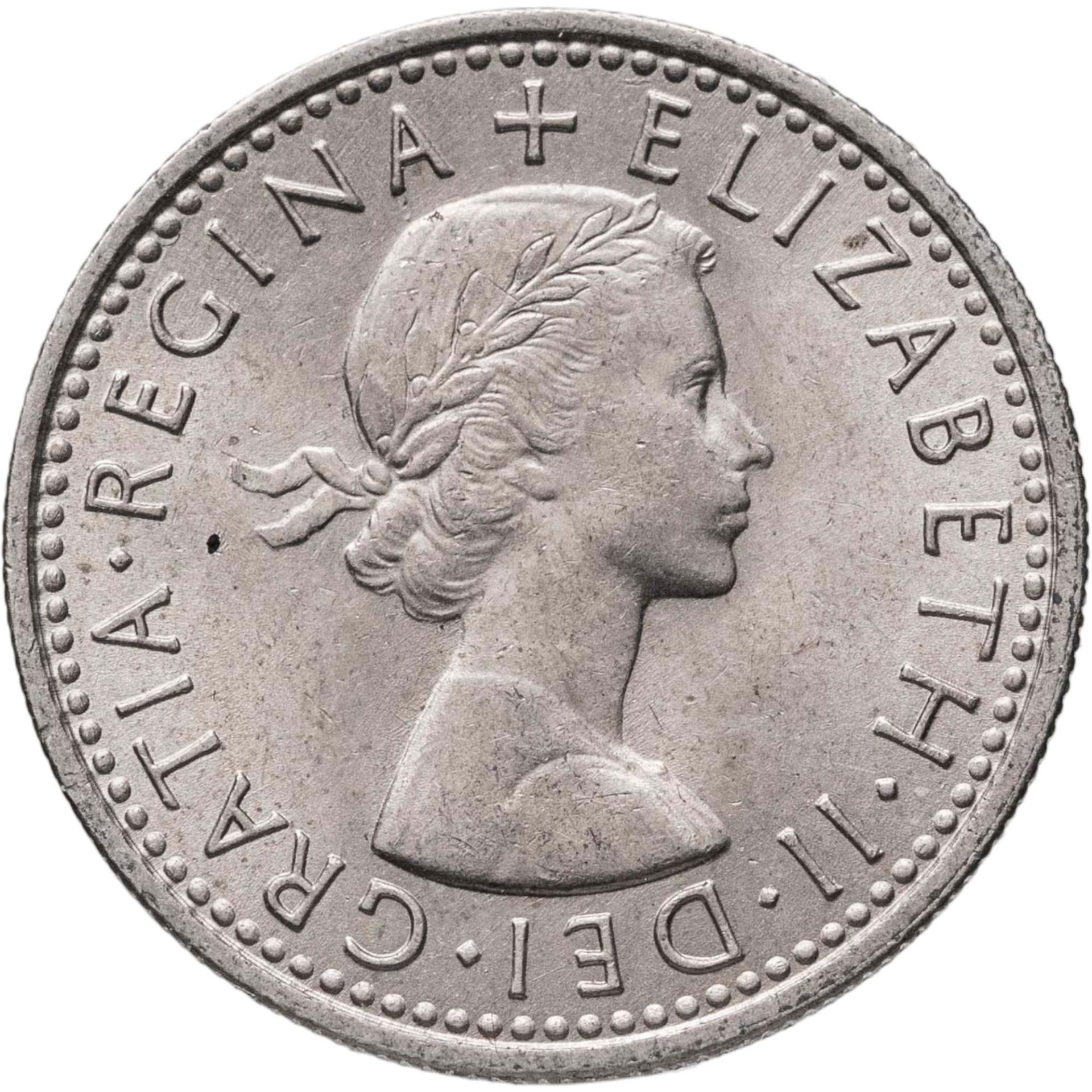 Великобритания 6 пенсов pence 1967, Мельхиор медь-никель, в сохранности UNC