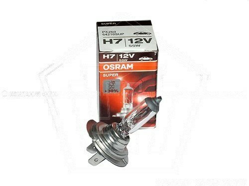 Лампа галогеновая h7 12v 55w osram super+30% рх26d