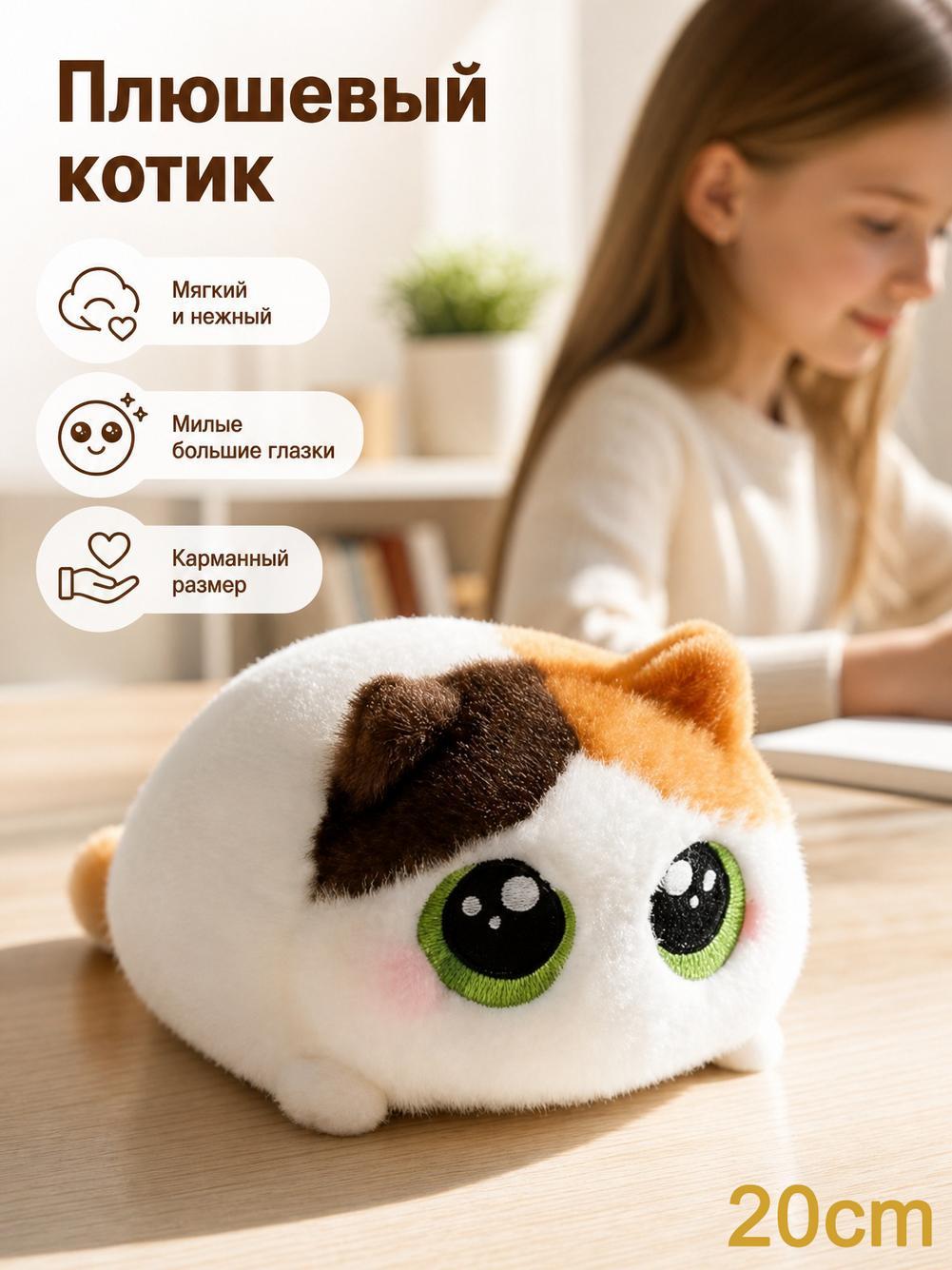 Мягкая игрушка "Котик" / игрушка для девочки, 20 см