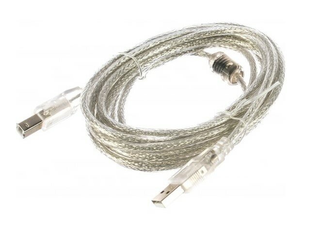 Кабель USB2.0 Pro Cablexpert CCF-USB2-AMBM-TR-10, AM/BM, 3м, экран, феррит. кольца, прозрачный, пакет
