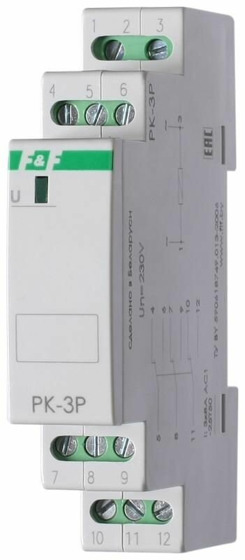 Реле промежуточное PK-3P 230В 50Гц 3х8А 3перекл. IP20 монтаж на DIN-рейке 35мм F&F EA06.001.023