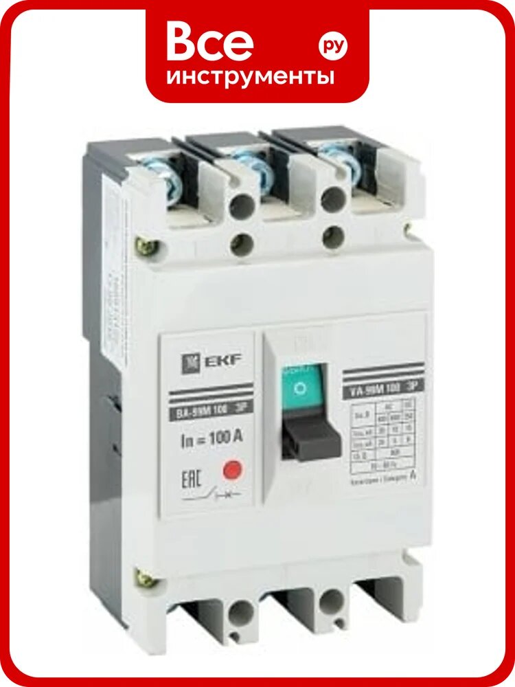 Автоматический выключатель EKF ВА-99М, 100/ 20А, 3P, 35кА, PROxima mccb99-100-20m