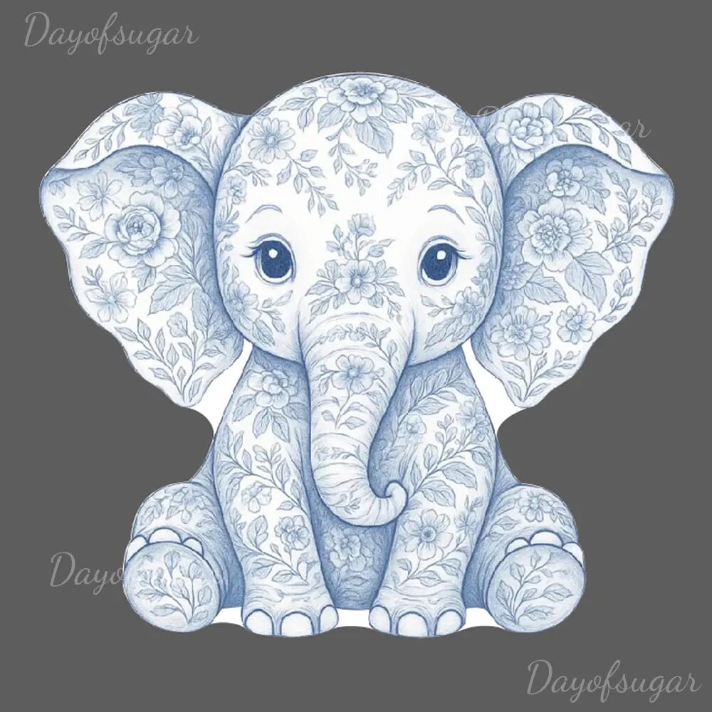 Персонализированный фон из пенокартона MicroPlush «Животные джунглей» 1.2м 92x82cm Elephant