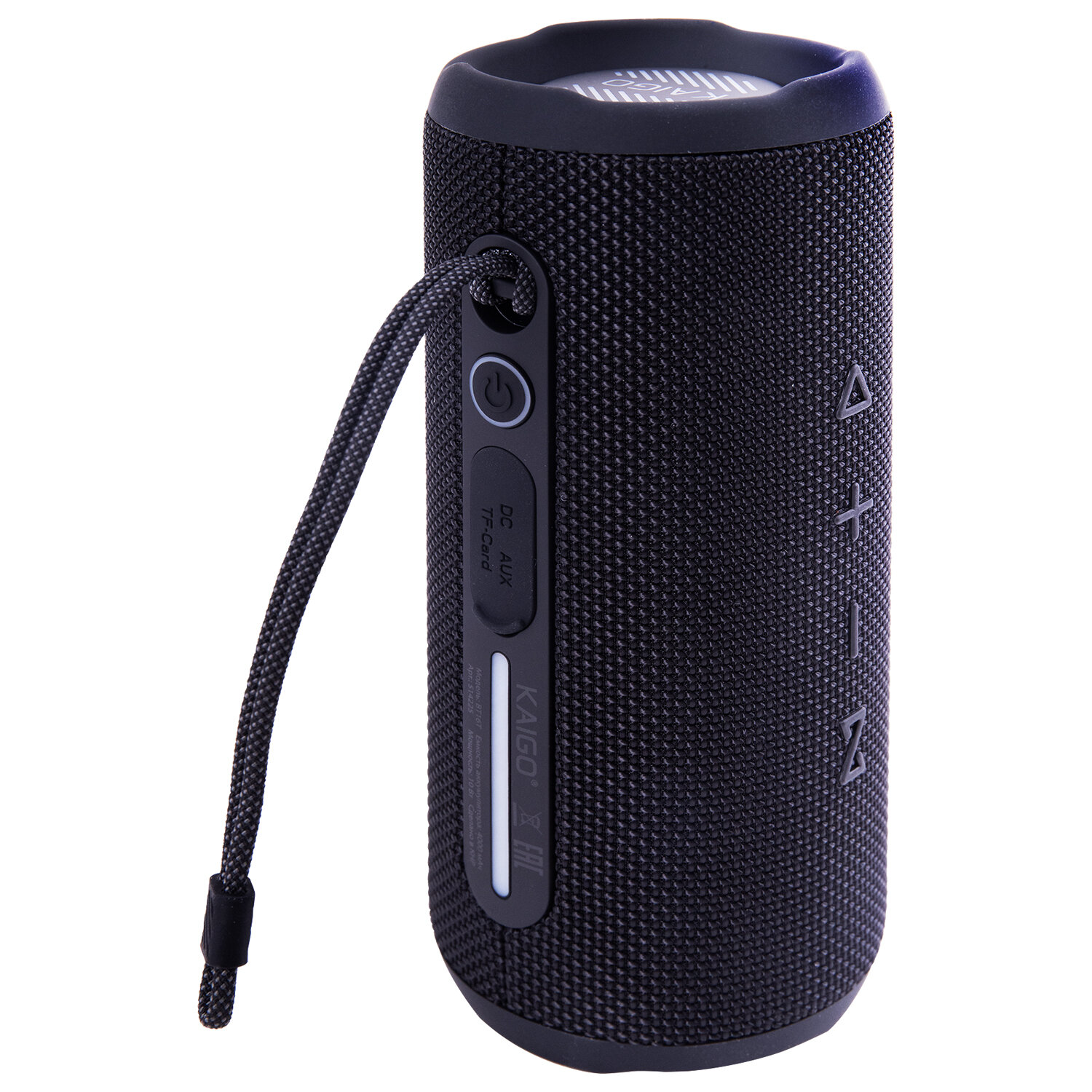 Колонка портативная влагозащищенная KAIGO (кайго) BT16T, 10 Вт, Bluetooth, Micro SD, AUX, RGB, TWS, IPX7, черная, 514225