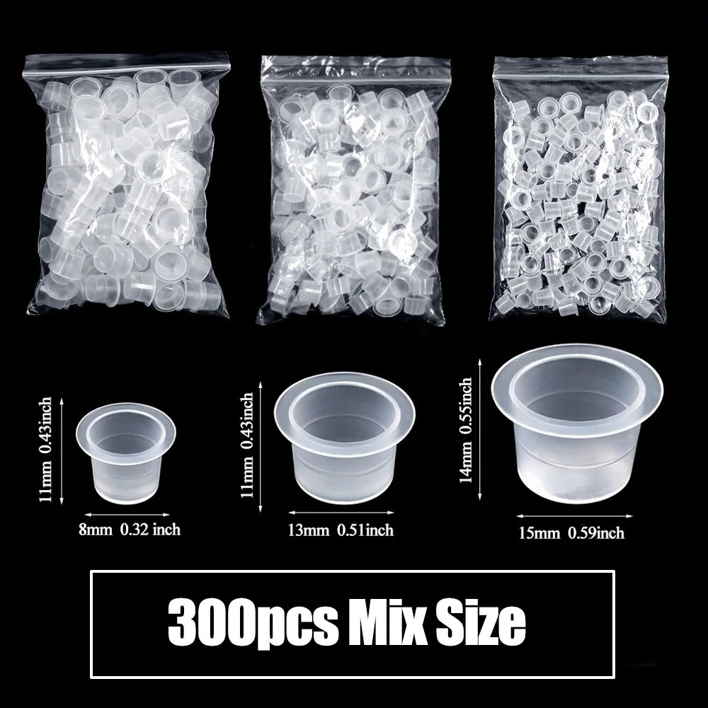 Одноразовые чашки для чернил 300шт, Mix Size