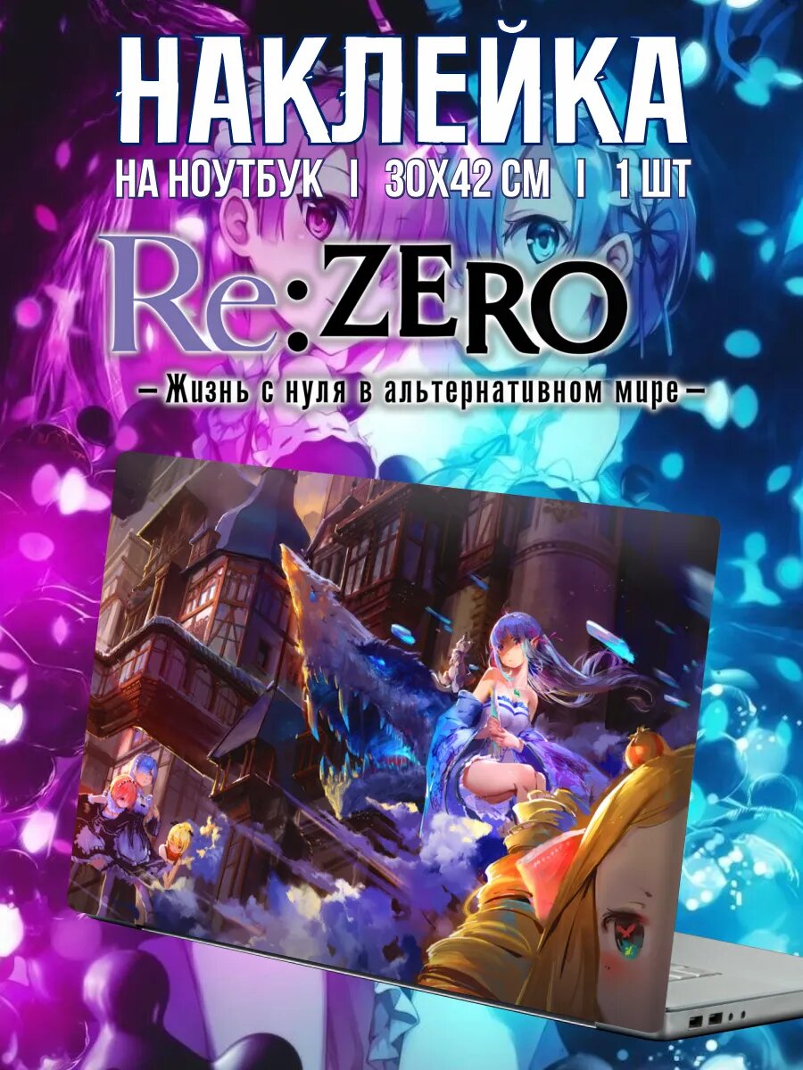 Наклейка на ноутбук аниме Re Zero Ре Зеро Рем