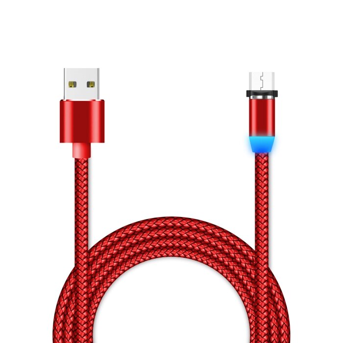 Кабель USB 2.0 - microUSB JETACCESS JA-DC26 1м красный(опл, USB/microUSB, Magnet,2A)